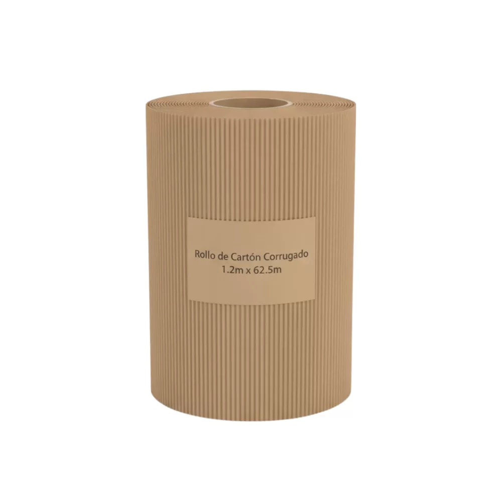 Rollo de Cartón Corrugado 1.2M x 62.5M (25 kg) | Protección para Embalaje